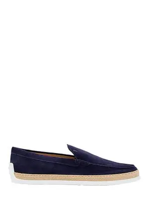 TOD'S Raffia Sole Loafers - Blue
