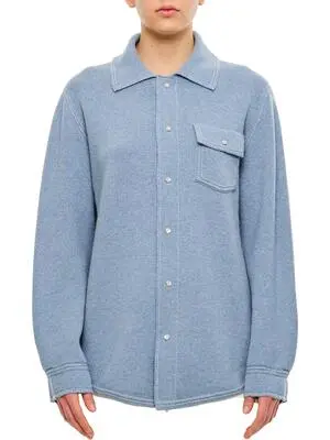 BARRIE Cashmere Overshirt - Sky Blue