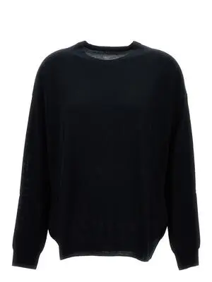 HIRA Ribbed Crew Neck Sweater - Black