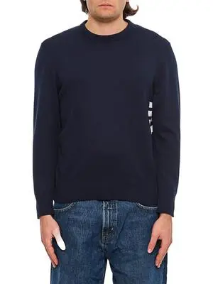 Thom Browne Crewneck 4-bar Stripe Sweater - Blue