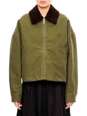 Loewe Jacket With Fur Collar - Green