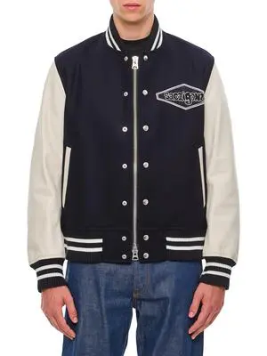 Sacai Gonz Wool And Leather Jacket - Multicolor