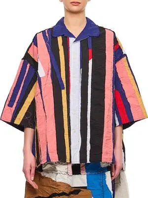 CASEY & CASEY Striped Patchwork Shirt - Multicolor