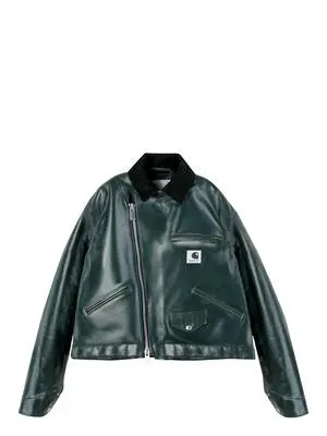 Sacai X Carhartt Wip Leather Utility Jacket - Green