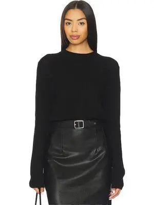 Enza Costa Easy Long Sleeve Crew Sweater - Black