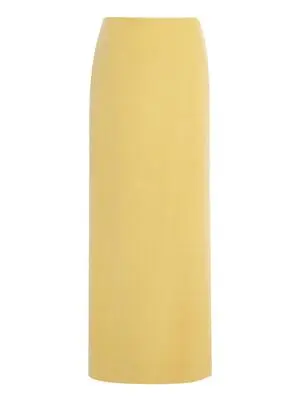 COLLEEN ALLEN Slit-detailed Cotton-velvet Skirt - Yellow