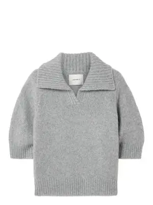 LISA YANG Lailai Cashmere And Silk-blend Polo Sweater - Gray