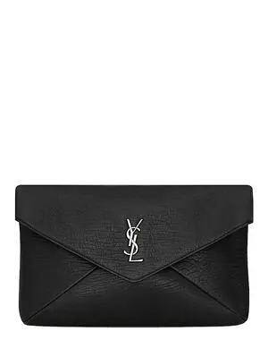 Saint Laurent Cassandre Large Envelope Pouch - Black