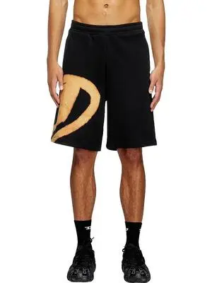 DIESEL P-crow-bleach Cotton Shorts - Deep/black