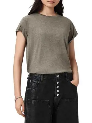 ALLSAINTS Anna Shimmer Tee - Khaki Green