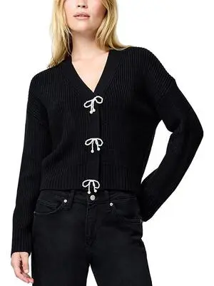 French Connection Embellished Knit Cardigan Sweater - Black