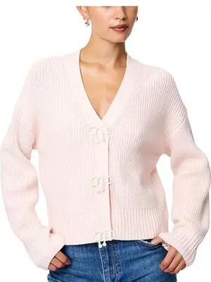 French Connection Embellished Knit Cardigan Sweater - Soft Blush