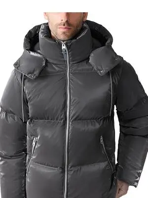 Mackage Quilted Hooded Down Jacket - Carbon