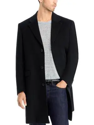 Vince Wool & Cashmere Flyfront Topcoat - Black
