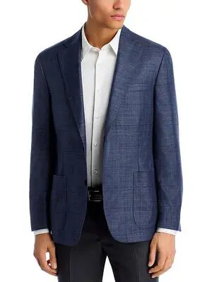 Vince Loro Piana Fabric Silk & Cashmere Windowpane Sport Coat - Navy/tonal