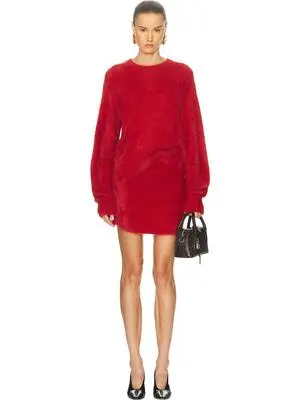 Helmut Lang Eyelash Crewneck Sweater - Red