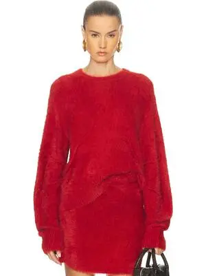 Helmut Lang Eyelash Crewneck Sweater - Red