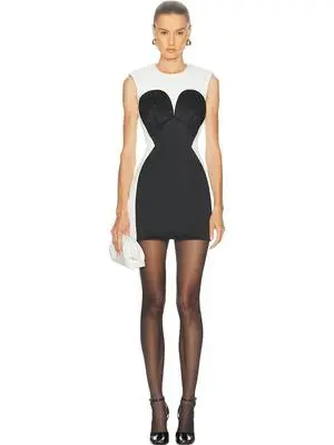 Marc Jacobs Seamed Up Satin Dress - Black & White
