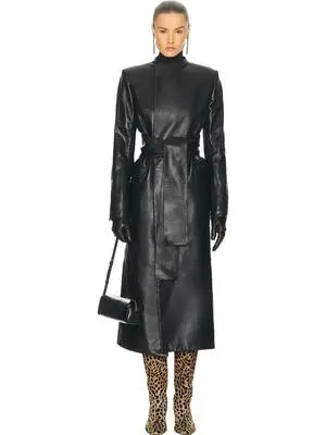 Khaite Jelson Lambskin Coat - Black