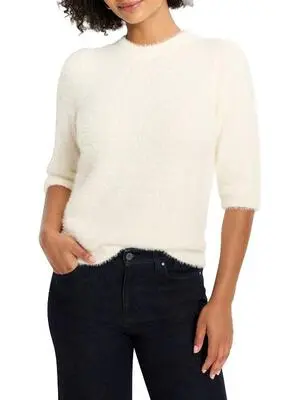 NIC+ZOE Cozy Chic Elbow Sleeve Sweater Classic Cream