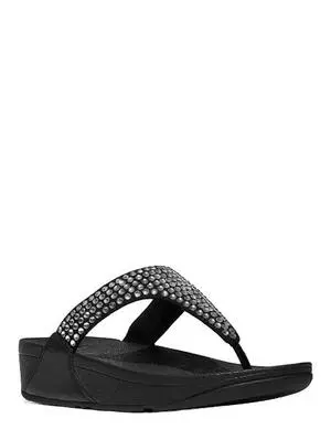 Fitflop Lulu Maxi-crystal Toe-post Sandals - Black