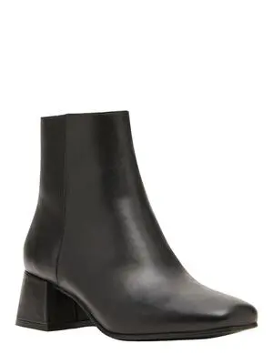 Blondo Lizzy Waterproof Square Toe Block Heel Bootie - Black Leather