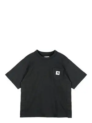 SACAI X CARHARTT WIP Cotton T-shirt With Logo Patch - Black
