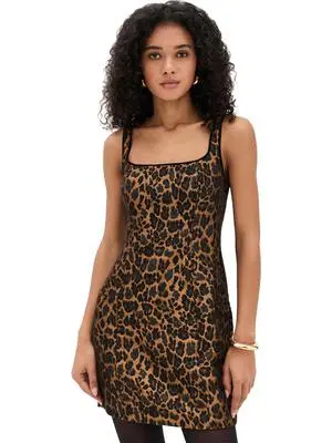 Saylor Randi Leopard Jacquard Mini Dress With Velvet Bow - Multi