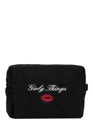 ABBODE Girly Things Waffle Knit Pouch - Noir