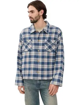 STOCKHOLM SURFBOARD CLUB Club Plaid Flannel Overshirt - Blue Check