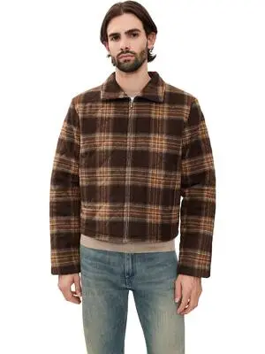 STOCKHOLM SURFBOARD CLUB Phil Plaid Zip Jacket - Brown Check