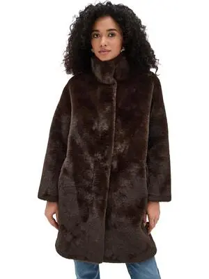 Apparis Faux Fur Blair Coat - Espresso