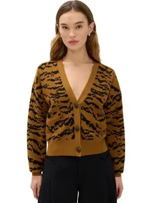 Essentiel Antwerp Icali Zebra Cardigan - Combo1 Cinnamon Rufous