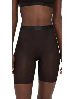 Spanx Mid-thigh Mesh Shorts - Very Black