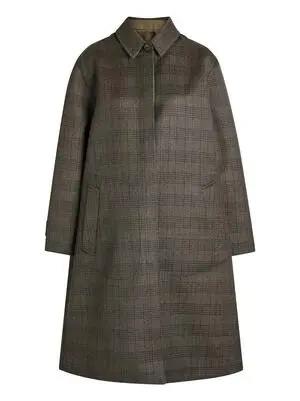 THE ROW Palomar Plaid Wool And Silk-blend Coat - Black