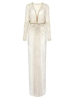 Jenny Packham Nina Embellished Gown - Vanilla