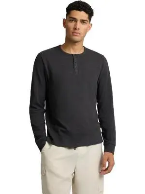 Onia Heavyweight Slub Henley Sweater - Noir