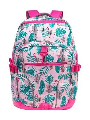 J WORLD Atom Laptop School Backpack - Palm Leaves