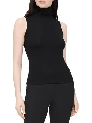 Theory Sleeveless Turtleneck Top - Blk