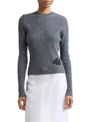 Cecilie Bahnsen Blas Nordic Rib Wool Sweater - Dark Grey