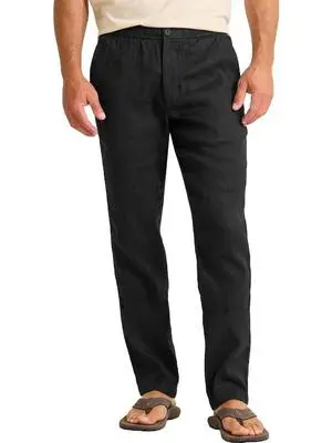 Tommy Bahama Beach Coast Stretch Linen & Cotton Pants - Black