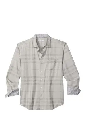 Tommy Bahama Silver Mist Plaid Button-up Shirt - Silver Streak