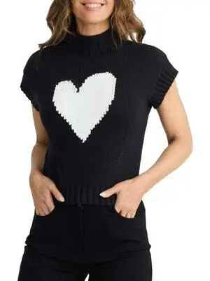 BRAVE+TRUE Heart To Heart Cotton-blend Sweater - Black