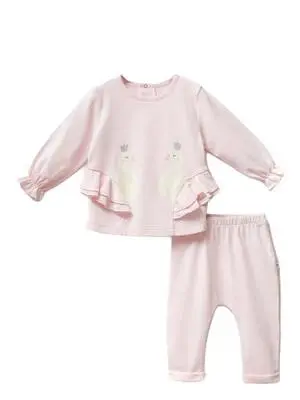MOI NOI Swan Ruffle Outfit Set - Pink