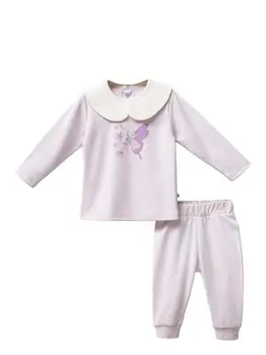 MOI NOI Butterfly Flower Outfit Set - Purple