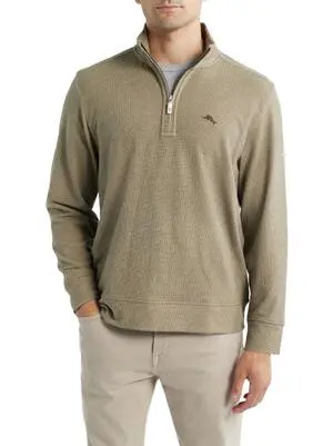 Tommy Bahama Brighton Point Half Zip Pullover Stone Khaki