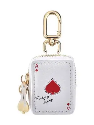 POSH TECH Leather AirTag Bag Charm White