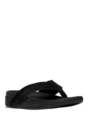 Fitflop Surfa Sequin Toe-post Sandals - All Black