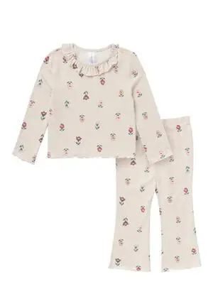 MODERN MOMENTS™ BY GERBER Ruffle Collar Top And Flare Pant Set - Ivory