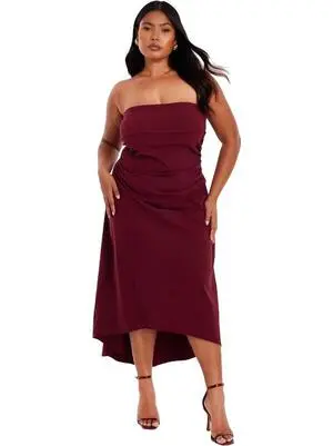 QUIZ Crepe Bandeau Midi Dress